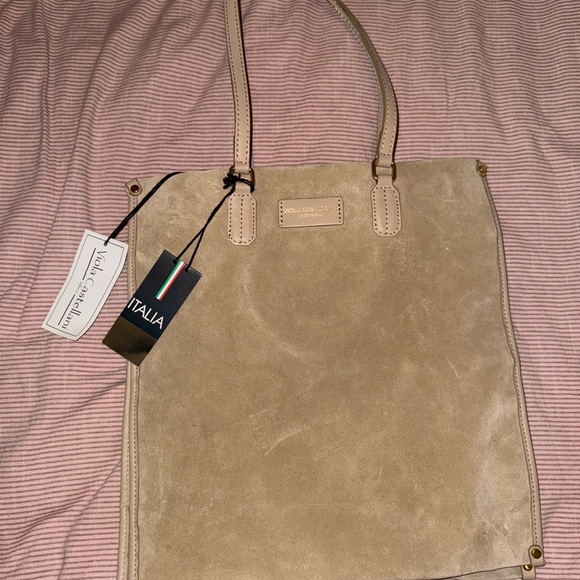 Viola Castellani | Bags | Viola Castellani Multi Compartment Tan Suede ...